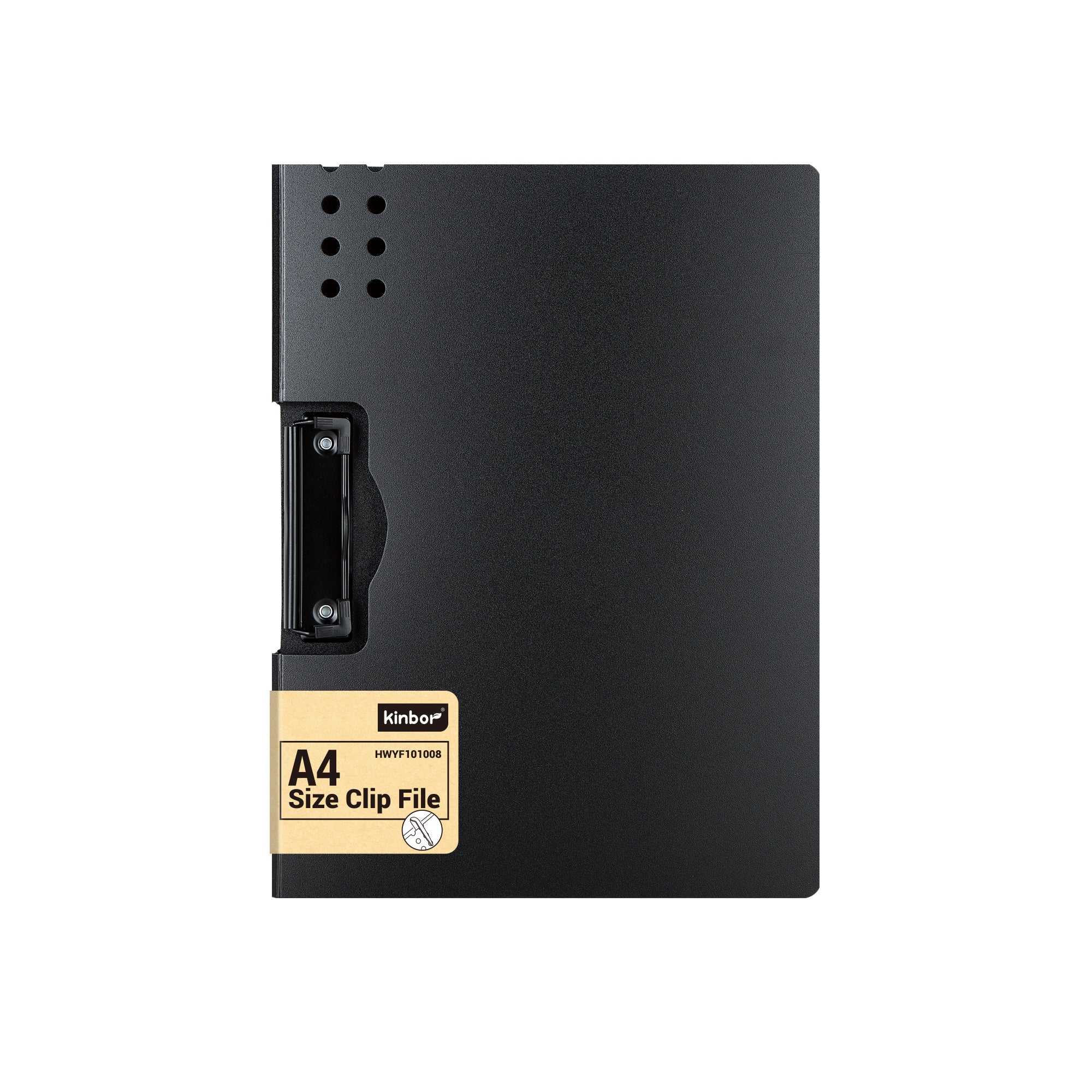 Kinbor A4 Clip File – Side Clip Black (HWYF101008) Durable Document Ho ...
