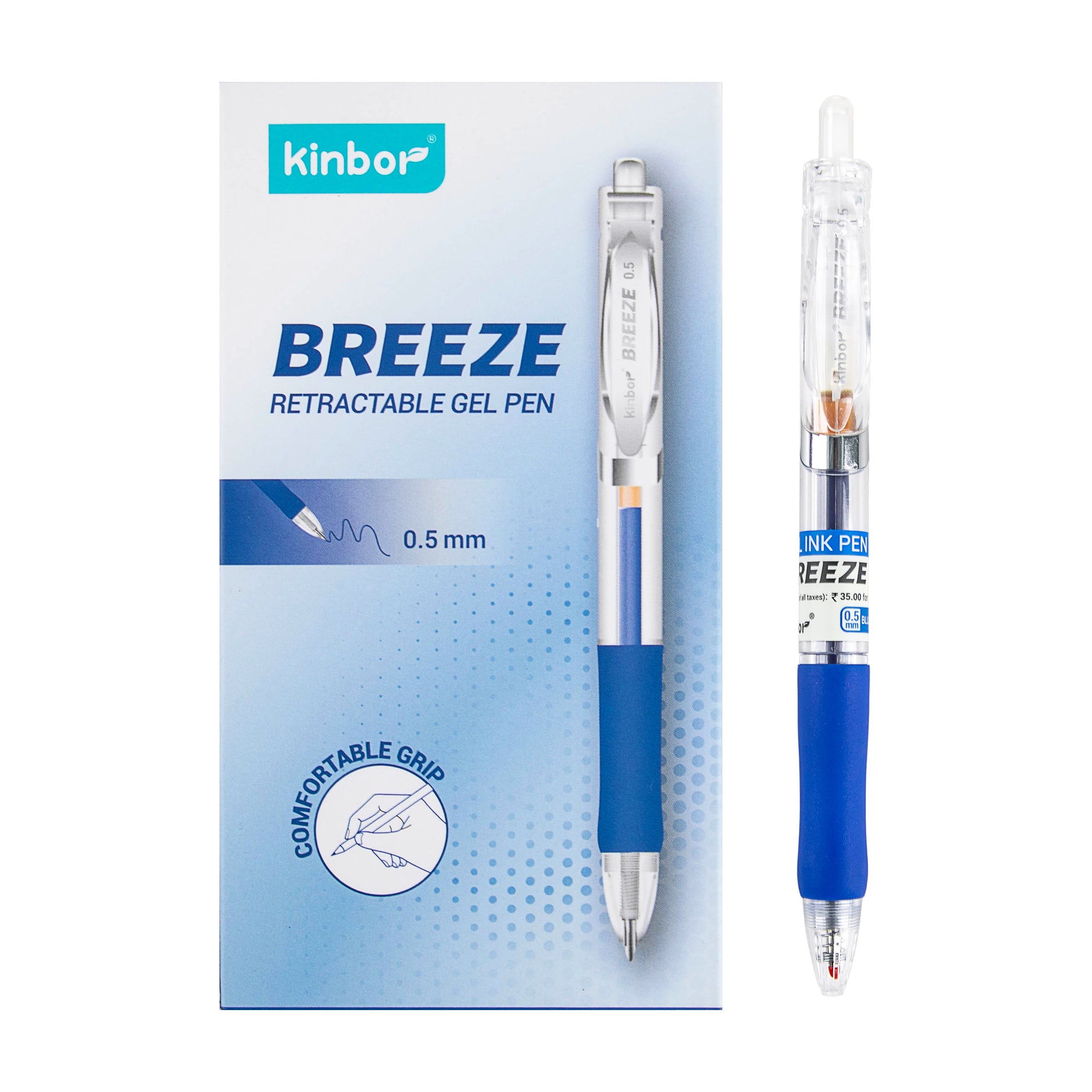 Kinbor Breeze Gel Pen Blue Smooth & Smudge-Free Writing Pen – The Good ...