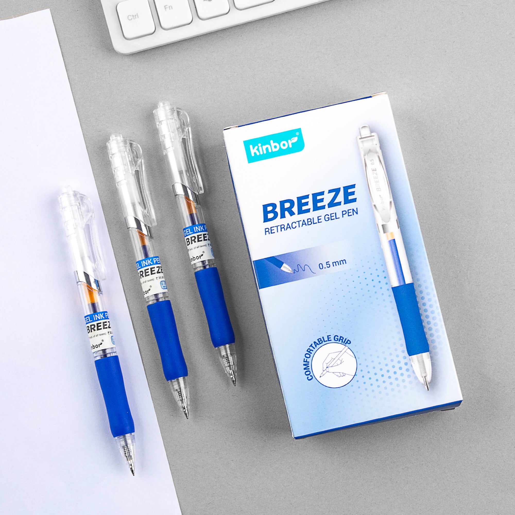 Kinbor Breeze Gel Pen Blue Smooth & Smudge-Free Writing Pen – The Good ...
