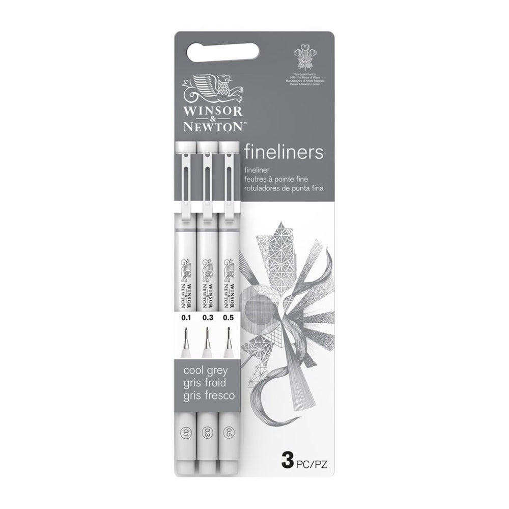 Winsor & Newton Fineliners Set of 3 – Cool Grey | Precision Drawing ...